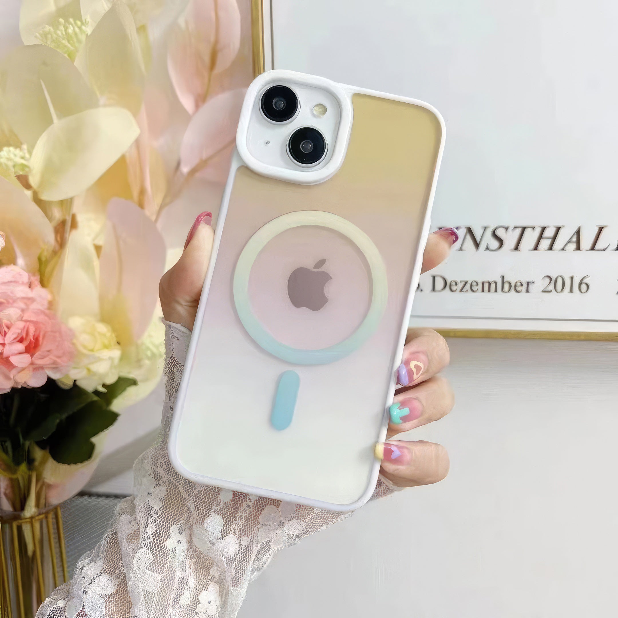 Maska za Telefon - iPhone 13 / 14 - MagSafe Compatible - Rainbow Yello