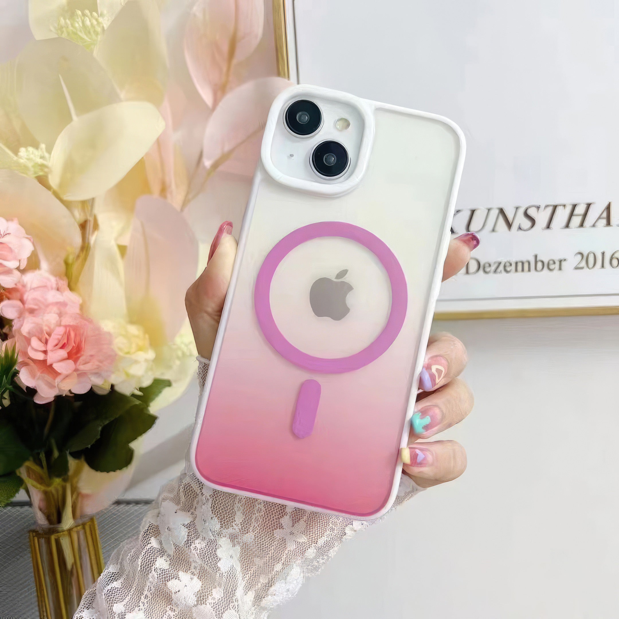 Maska za Telefon - iPhone 13 / 14 - MagSafe Compatible - Rainbow Pink